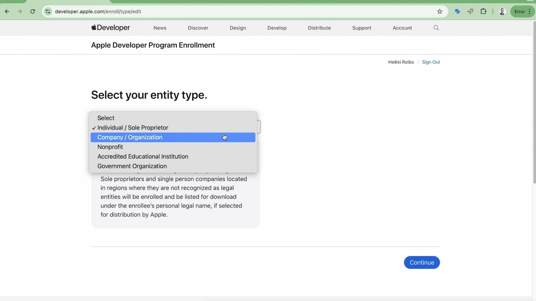 How to create an Apple Developer account for your organization