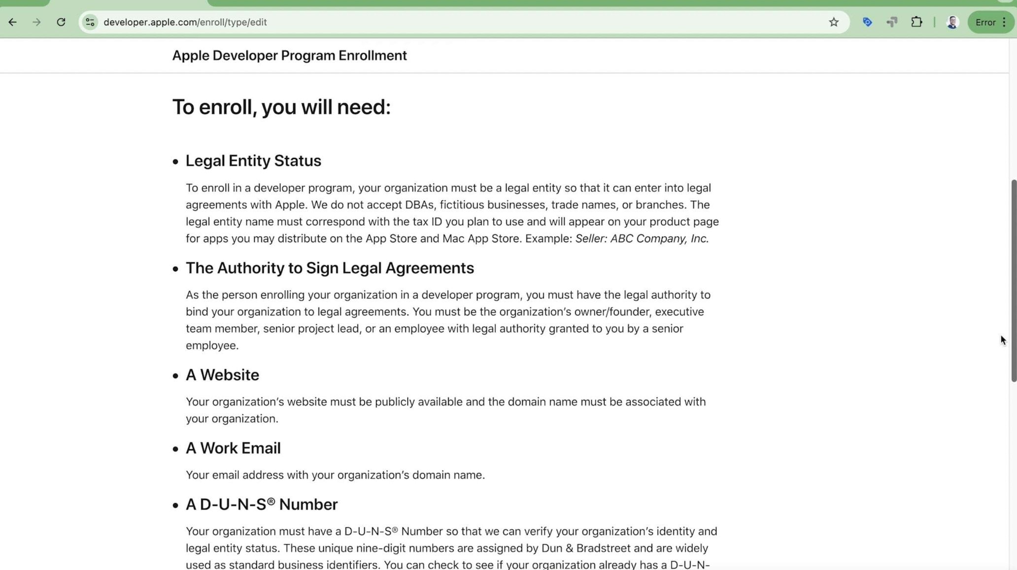 How to create an Apple Developer account for your organization