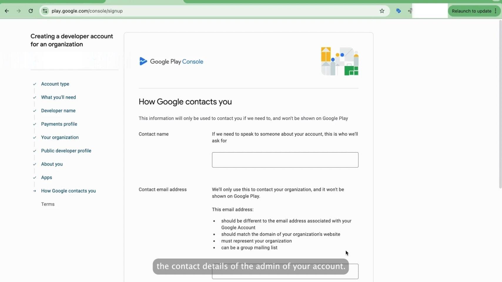 How to create a Google Play Developer cccount for your organization