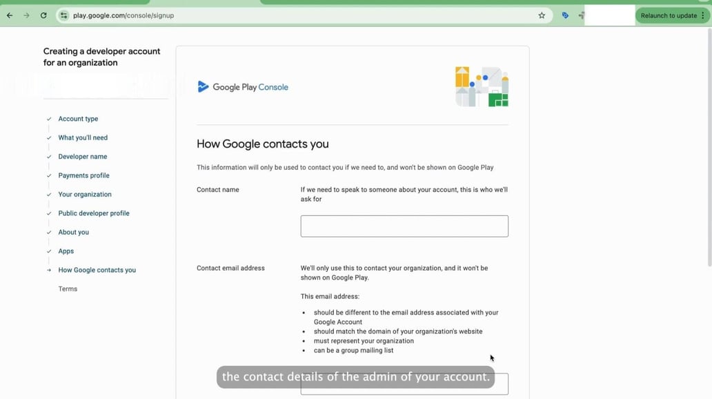 How to create a Google Play Developer cccount for your organization
