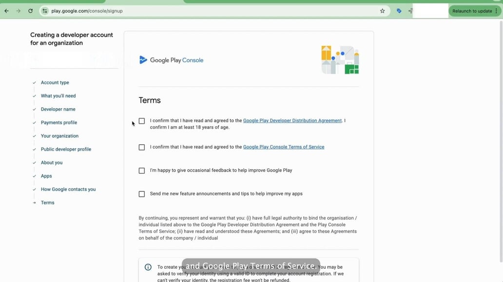 How to create a Google Play Developer cccount for your organization