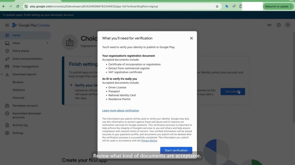 How to create a Google Play Developer account for your organization